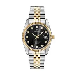 JACQUES DU MANOIR Swiss Made Inspiration Gold Two Tone Dial 36mm Watch With Date - Black