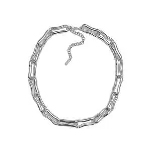 ADRIANA PAPPAS DESIGNS Oblong Links Necklace- Rhodium - Silver