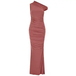 CELESTINE & MAE Dahlia Maxi Dress In Bordeaux - Purple