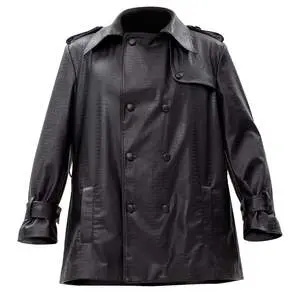 MAISON BOGOMIL Faux Leather Trench Coat - Black