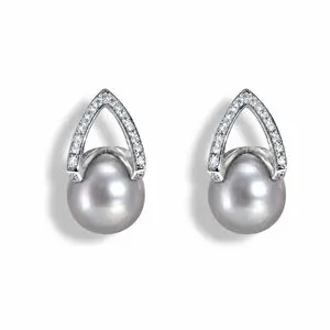 NINEMOO Arché Pearl And Diamond Earrings - Silver