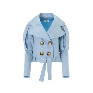 LITA COUTURE Statet Jacket With Oversized Lapels - Blue