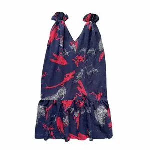 ARTO. Arto Ruffled Shoulder Midi Dress - Blue