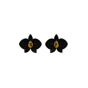 GISSA BICALHO Acrylic Handmade Earring Xs Orchid - Black