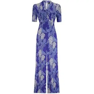 PRETTY ECCENTRIC Alana Jumpsuit In Wisteria Print - Purple