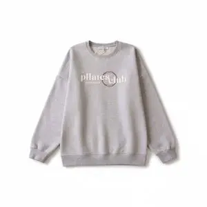 MIMHÍ MAISON Pilates Club Oversized Sweatshirt – Melange Crewneck - Grey
