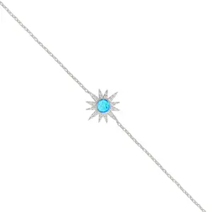 SPERO LONDON Blue Opal Sun Sterling Bracelet - Silver