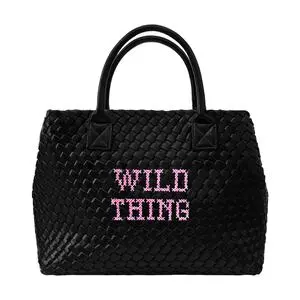 LILLY LOVES Wild Thing Vegan Woven Handbag - Black