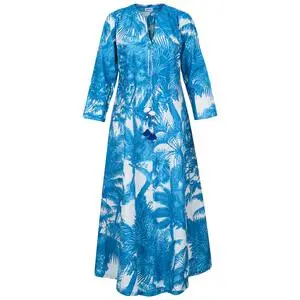 ANTRA DESIGNS Meilikki Sea Cotton Kaftan - Blue