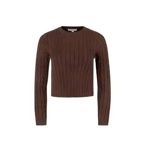 LOU&UP (FORMERLY LOUP CLOTHING) Cropped Ribbed Sweater - Brown