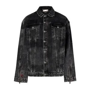 PCFG Grey / Black Your Itch Colorblocked Denim Jacket Black - Grey/black