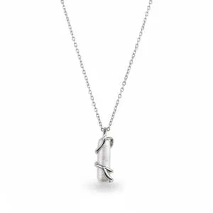 ANGEL BAROCCO Stick Baroque Pearl Necklace - Silver