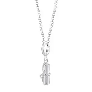 LILY CHARMED Sterling Scroll Graduation Charm Necklace