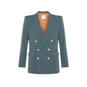 AYA DESIGN Double Breast Tailored Jacket L'île Déserte Collection - Green