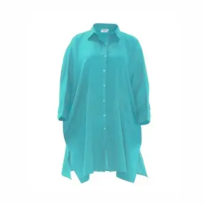 Haris Cotton Solid Button Up Drop Shoulder Linen Shirt Crystal