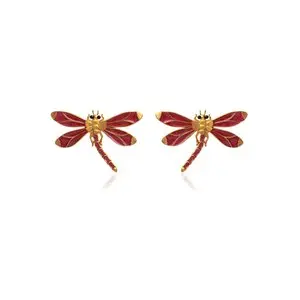 MILOU JEWELRY Dragonfly Earrings - Red