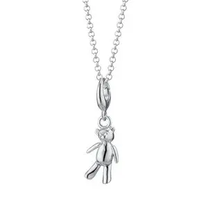 LILY CHARMED Sterling Vintage Teddy Bear Charm Necklace - Silver