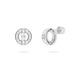 MEULIEN Circle And Arc Stud Earrings - Silver