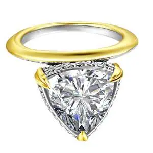 ONEWILDONE Gold / Silver Life Is Short, Make It Sweet Triangle Solitaire Pinky Ring - Gold/silver