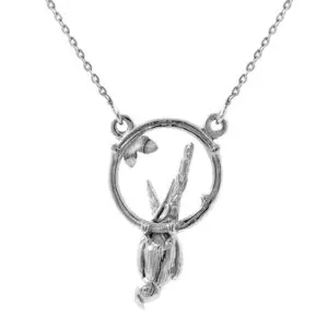 LEE RENEE Parakeet Necklace – Small, Upside Down - Silver