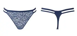 BOTT LINGERIE Lace Thong La First Bleu Night - Blue
