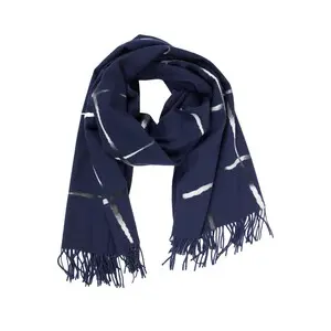 Saachi Window Fringed Scarf - Blue