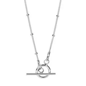 MURU T Bar Bead Necklace - Silver