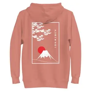 ANCHOR & CREW Mount Fuji Landmark Cotton Blend Hoodie - Pink