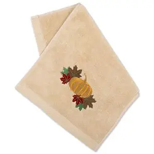KM HOME COLLECTION Pumpkin Embroidery Face Towel - Orange