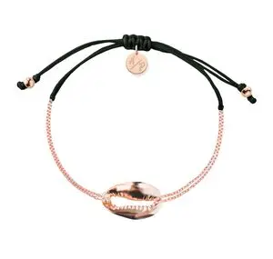ADRIANA PAPPAS DESIGNS Mini Metal Shell Chain Bracelet - Black