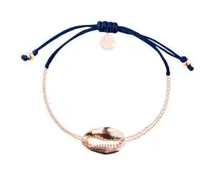 ADRIANA PAPPAS DESIGNS Mini Metal Shell Chain Bracelet - Blue