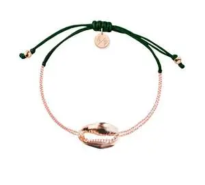 ADRIANA PAPPAS DESIGNS Mini Metal Shell Chain Bracelet - Green