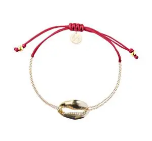 ADRIANA PAPPAS DESIGNS Mini Metal Shell Chain Bracelet - Red