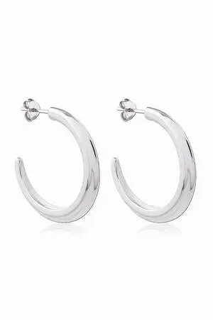 ASTOR & ORION Crescent Hoops Large - Silver