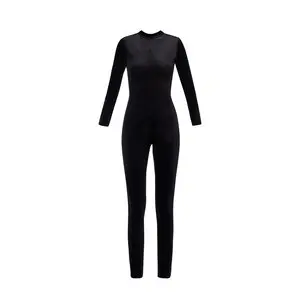 LIA ARAM Velvet Jumpsuit With High Neckline - Black
