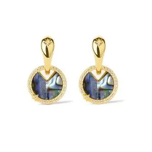 FREQNC ATELIER Star Earrings Abalone Shell - Green