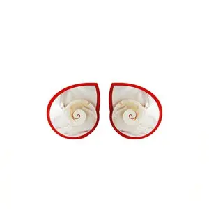 GISSA BICALHO Handmade Earring Spiral Shell Red