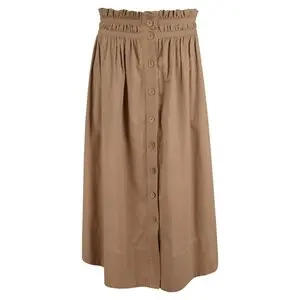 EM & SHI Neutrals Twig Button Down Skirt