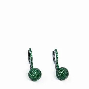 ADDICTED2 Gea 925 Silver Stud Earrings With Zircons - Green