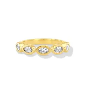 JEWELBIRD Diamond Marquise Band Ring - Gold