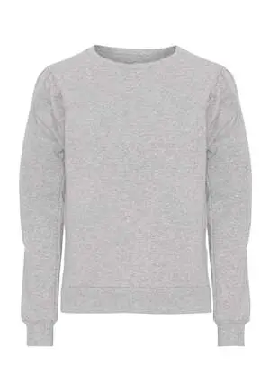 GROBUND Signe Sweatshirt The One With Nice Sleeves In Melange - Grey