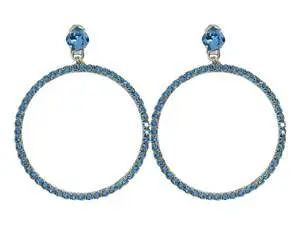 VICKISARGE The Large Hoop Earrings In Platinum Clip - Blue