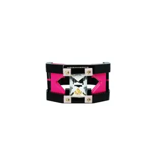 GISSA BICALHO Handmade Acrylic Bracelet Deco Rectangular Shaped Stone - Pink