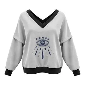 BEIRA Victoria V-neck Sweatshirt – Starry Eye - Grey