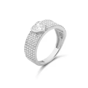 SHYMI Pave Band With Center Heart
