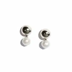 BIKO Pearl Dot Studs - Silver