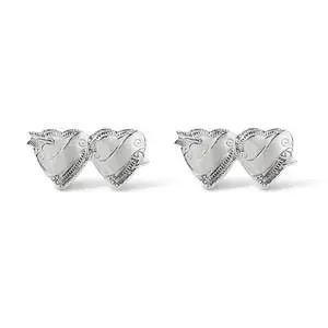 DÉCLARER Double Heart Stud Sterling - Silver