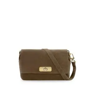 APATCHY LONDON The Maisie Midi Suede Bag - Brown