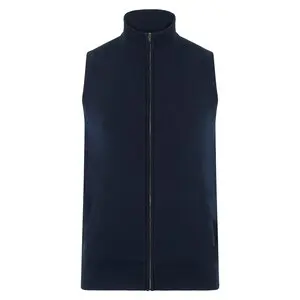 PAUL JAMES KNITWEAR Lightweight Cotton Zip Through Andrew Gilet Navy - Blue