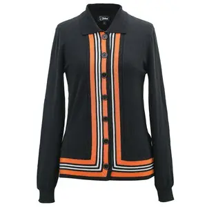 SMART AND JOY Cardigan With Contrasting Edges - Orange
